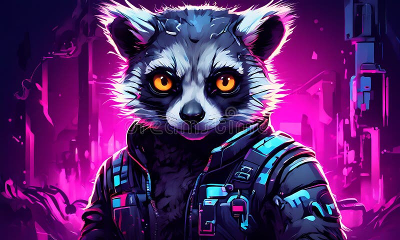 A Dynamic Vector Illustration of an Electricity-themed Lemur, Combining ...