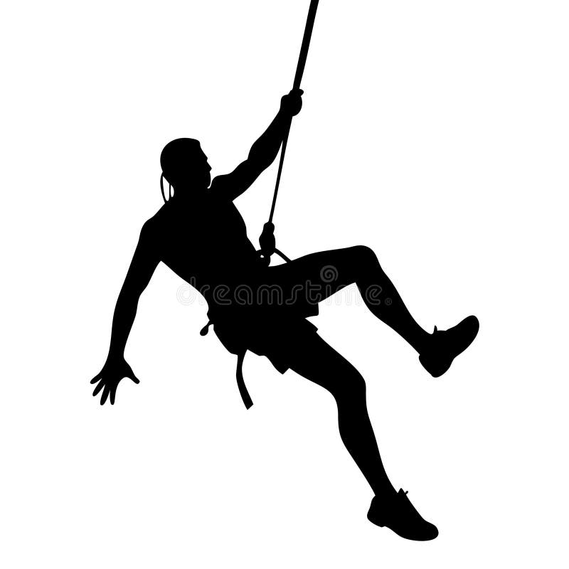 Rock Climber Silhouette Vector in Action for Adventure and Sports ...