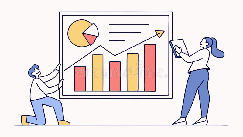 Business Team Presenting Data & Growth Graph, Vector Design Generative AI Stock Vector ...