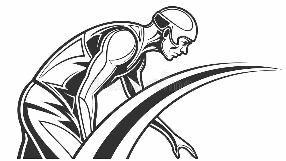 Figure Bending Over with Physical Strain, Vector Design Generative AI ...