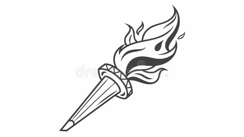 Flaming Torch Illustration Symbol of Light and Knowledge, Vector Design ...