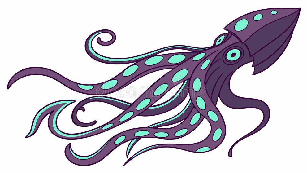 Dynamic Octopus Marine Creature Ocean Vector, Vector Design Generative ...