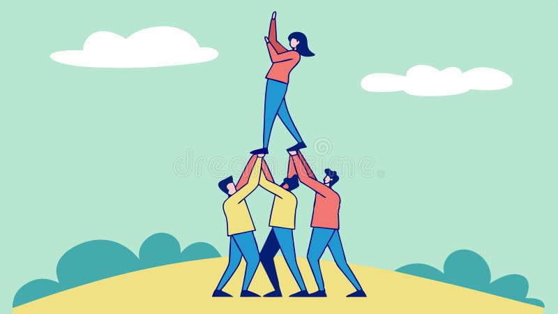 Human pyramid stock vector. Illustration of group, design - 61190342