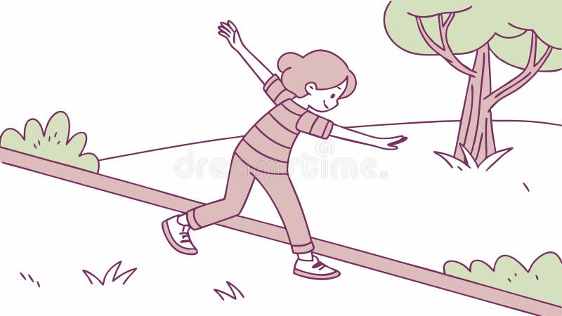 Person Practicing Balance Exercise Outdoors, Vector Design Generative ...