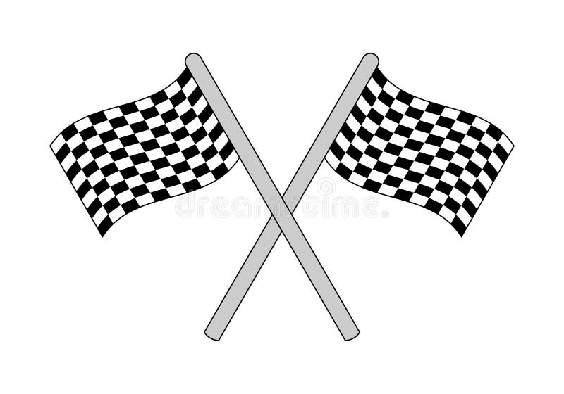 Vector Race Flags with Chequered Black and White Print Stock Vector ...
