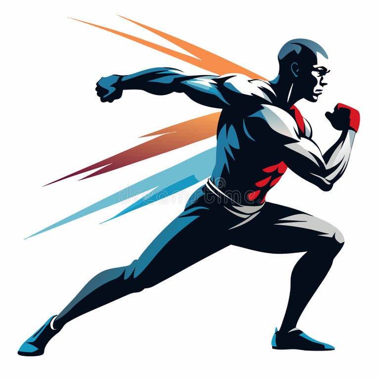 Sprinting Athlete Illustration Speed Motion Art Stock Vector ...