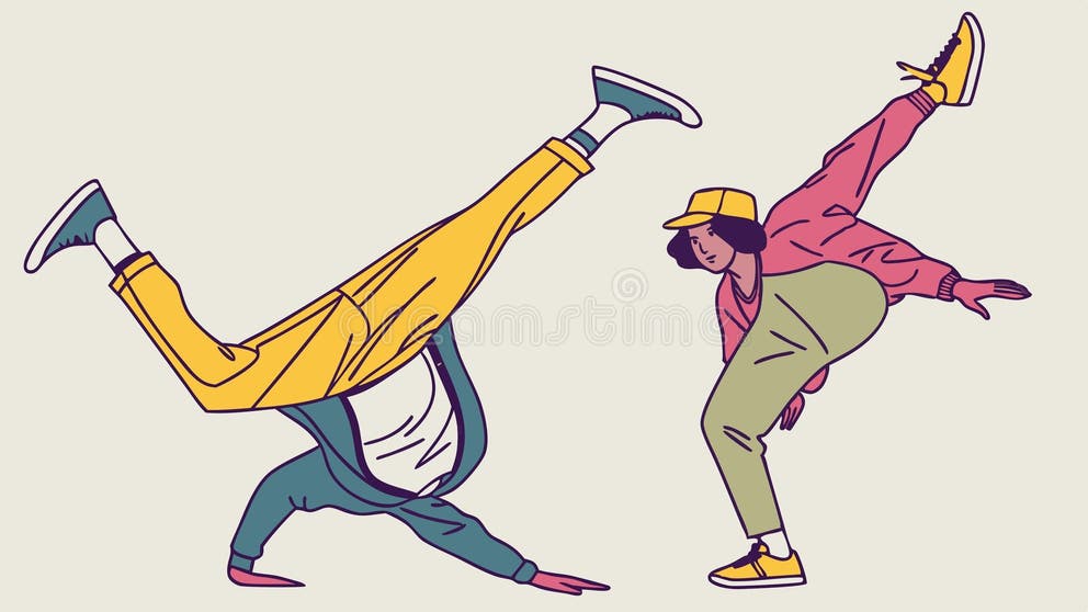 Dynamic Acrobatic Figures Performing, Balance and Flexibility, Vector ...