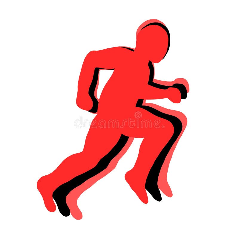 Sprint Athlete Vector Outline Stock Vector - Illustration of runner ...