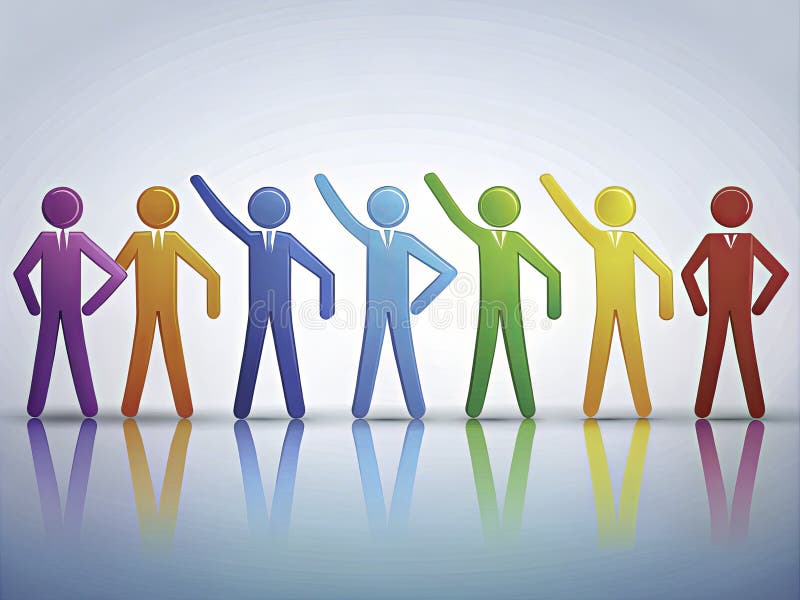 Dynamic Vector Stick Figure Icons: Colorful Pointing Illustrations for ...