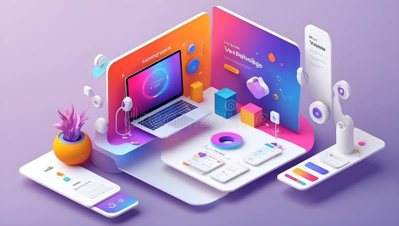 Dynamic Vector UI UX Solution. AI Generate Stock Illustration ...