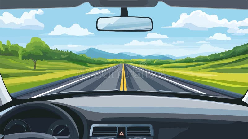 Dynamic Vehicle Driving Down Road Illustration Stock Vector ...