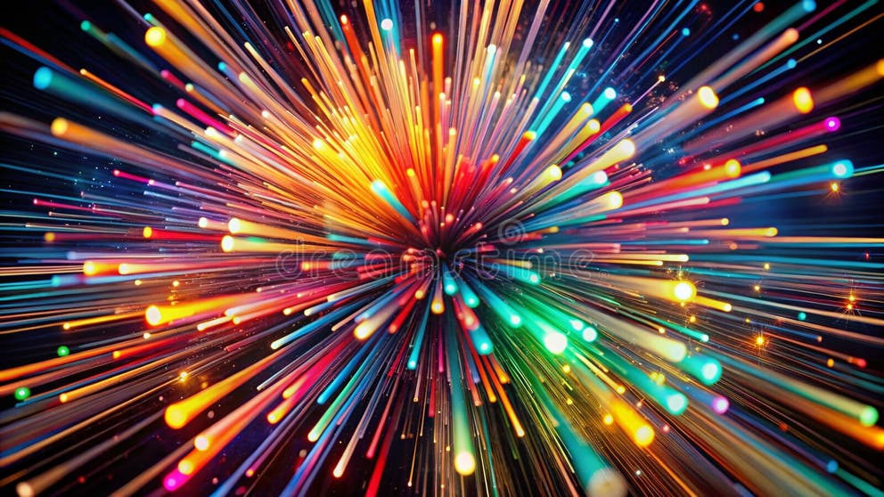 Dynamic Vertical Data Transfer a Visually Stunning Abstract Fireworks ...