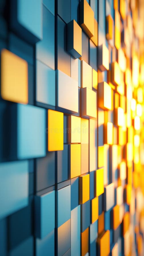 Dynamic Vertical Motion of Glowing Grids in Vibrant Hues on Abstract ...