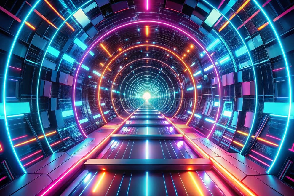 Dynamic Vertical Tunnel VJ Loop Stunning Abstract Animation for Motion ...