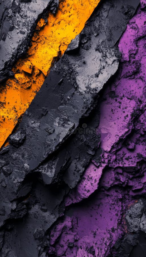 Vibrant Abstract Art with Bold Orange Purple and Textured Layers Stock ...