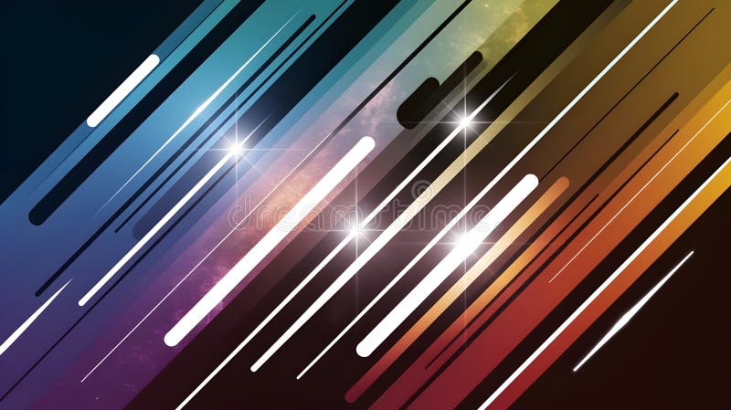 Abstract Design with Colorful Diagonal Lines and Bright Highlights ...