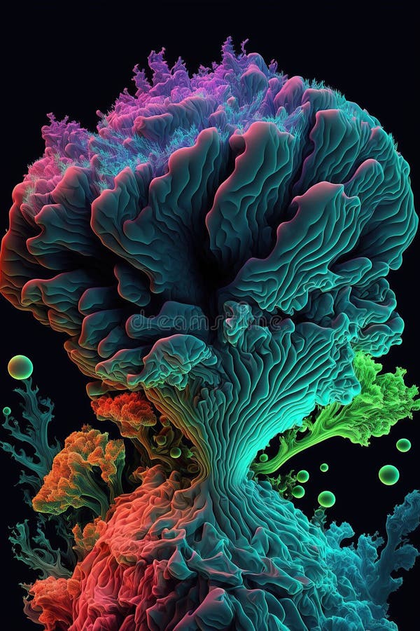 Vibrant Abstract Digital Art with Organic Shapes and Colors Stock ...