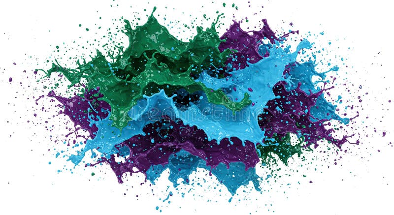 Colorful Paint Splatter Abstract on White Stock Illustration ...