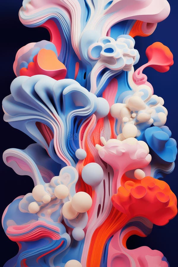 Dynamic and Vibrant Artwork on Black Background Stock Illustration ...