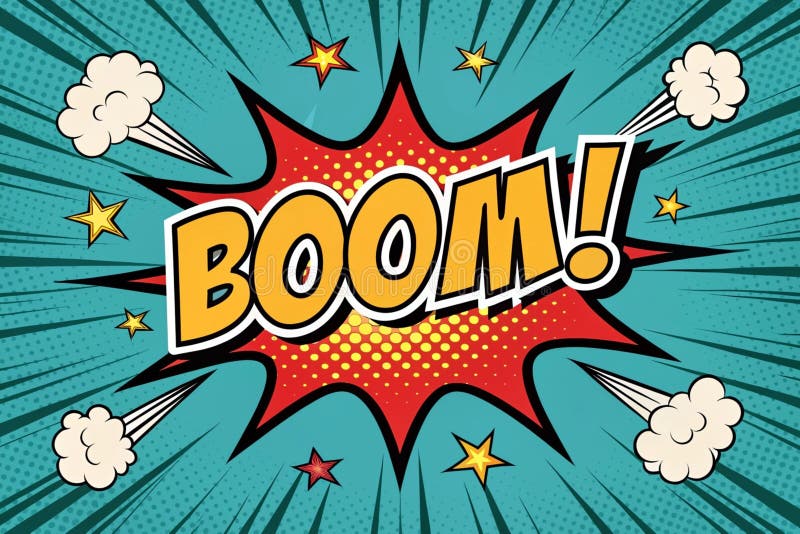 A Dynamic and Vibrant BOOM! Explosion Graphic, Rendered in Classic ...