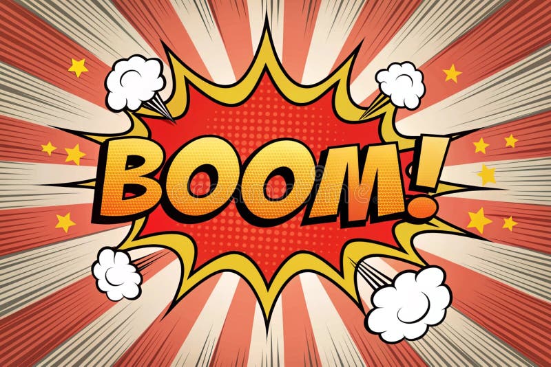 A Dynamic and Vibrant BOOM! Explosion Graphic, Rendered in Classic ...
