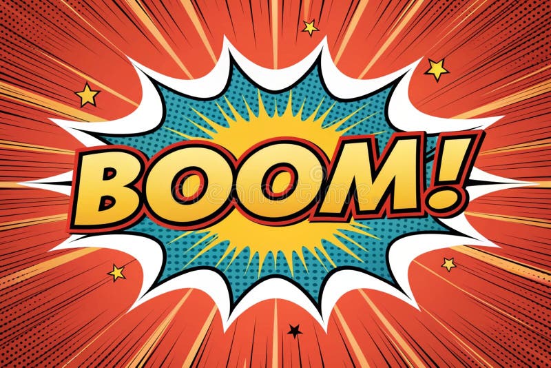 A Dynamic and Vibrant BOOM! Explosion Graphic, Rendered in Classic ...