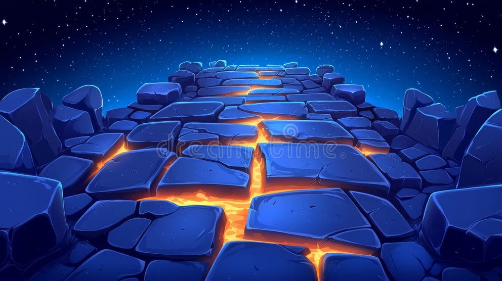 A Dynamic and Vibrant Cartoon Illustration of Lava Flow, Suitable for ...