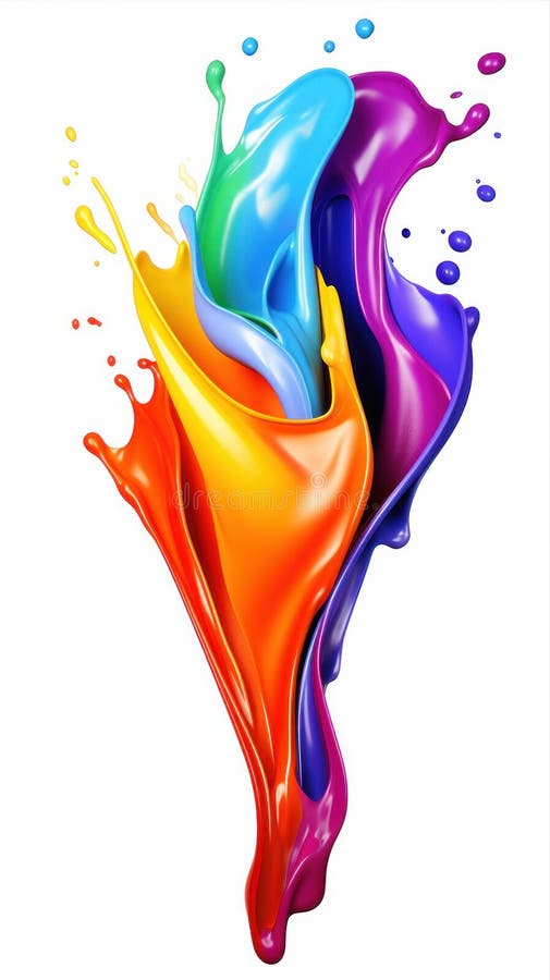 Dynamic and Vibrant Color Splash on Isolated White Background, Ideal ...