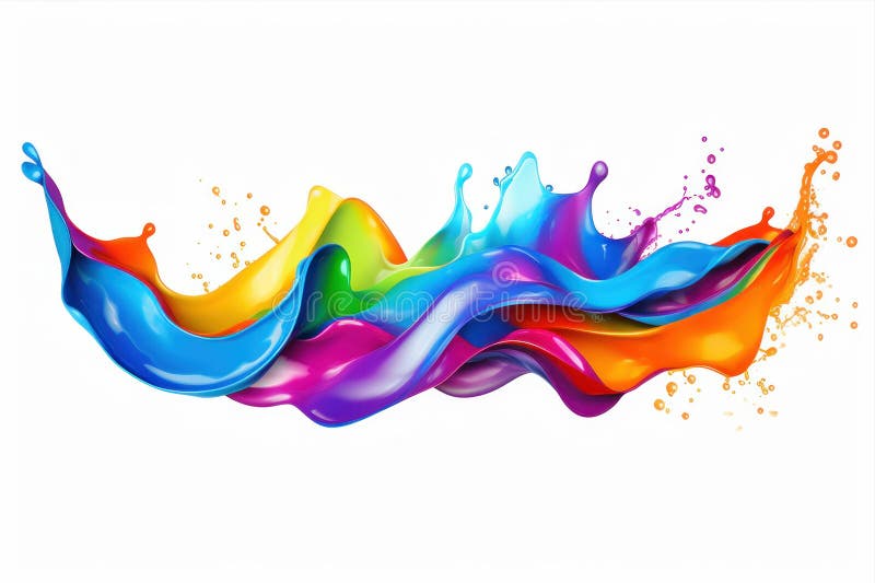 Dynamic and Vibrant Color Splash on Isolated White Background, Ideal ...