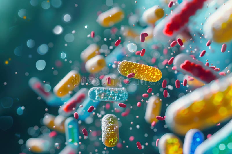 Dynamic Drug Dispersion. Generative AI Stock Illustration ...