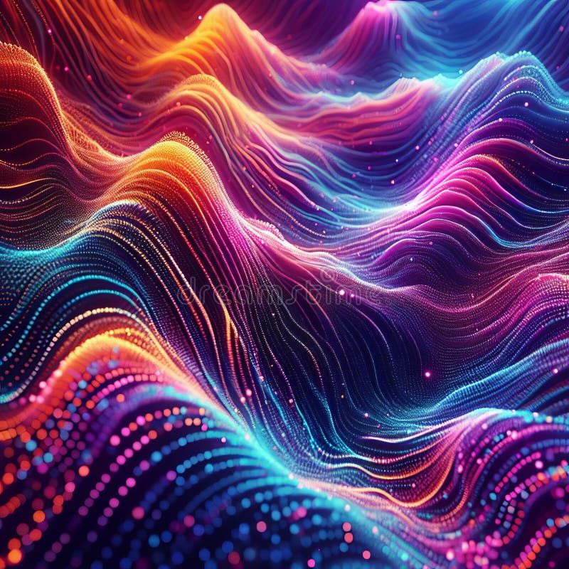 Vibrant Abstract Digital Waves Stock Image - Image of futuristic ...
