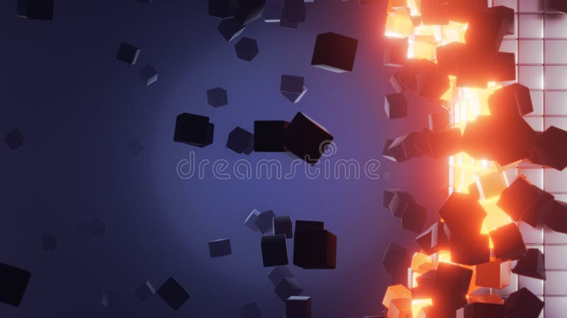 A Dynamic and Vibrant Explosion of Cubes Featuring Stunning Glowing ...