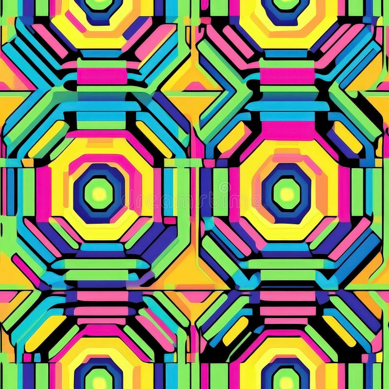 Vibrant Geometric Pattern with Bold Colors Stock Image - Image of bold ...