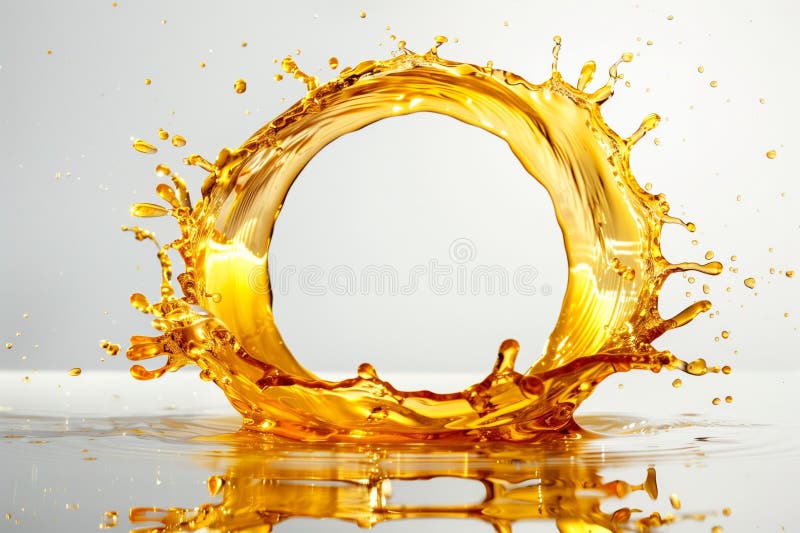 Golden Liquid Splash Captured in Motion Stock Photo - Image of kinetic ...