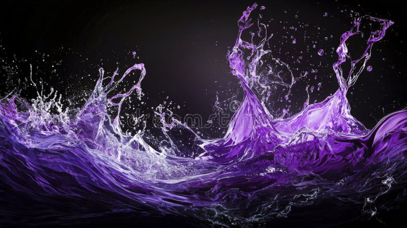 Dynamic Vibrant Purple Waves in Motion Abstract Background Digital Art ...