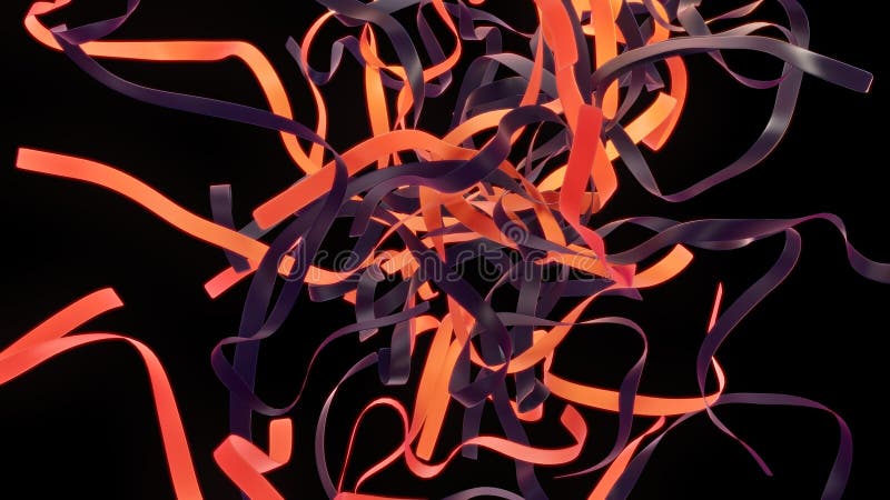 Vibrant and Colorful Abstract Ribbon Patterns Set Against a Bold Black ...