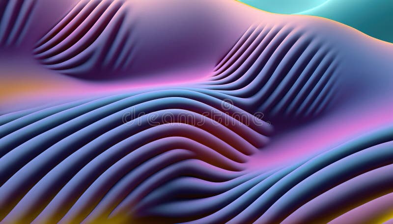 Dynamic, Vibrant Softness Wave Shapes in Motion. Metallic Abstract Wavy ...