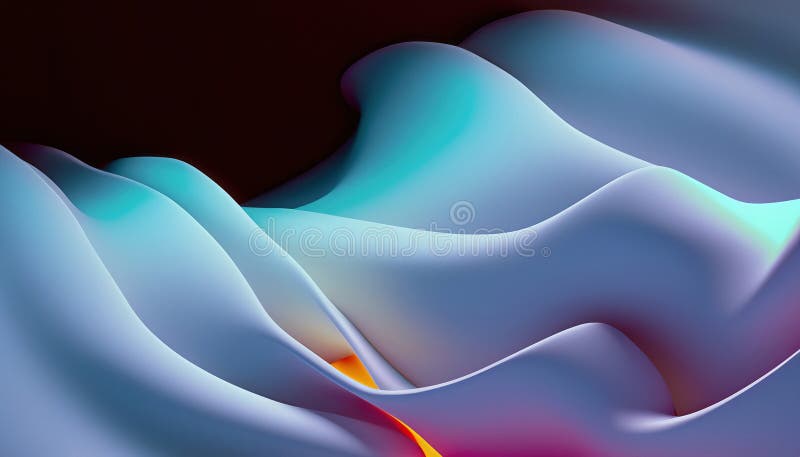 Dynamic, Vibrant Softness Wave Shapes in Motion. Metallic Abstract Wavy ...