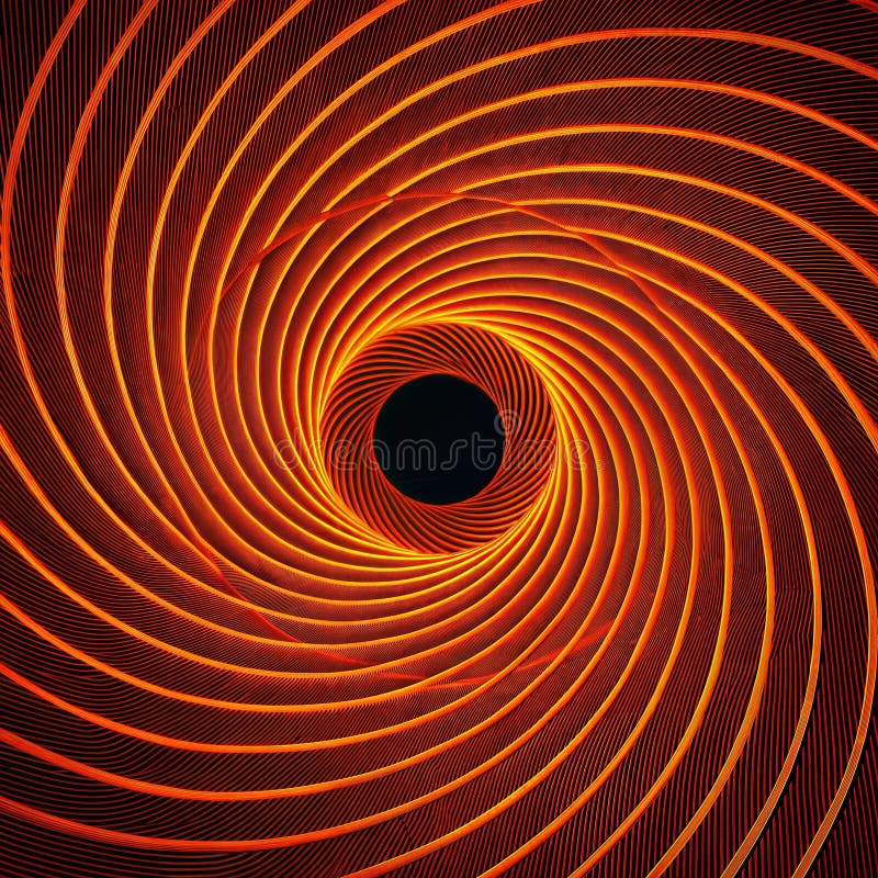 Vibrant Spiral Pattern with Orange and Dark Tones Stock Image - Image ...