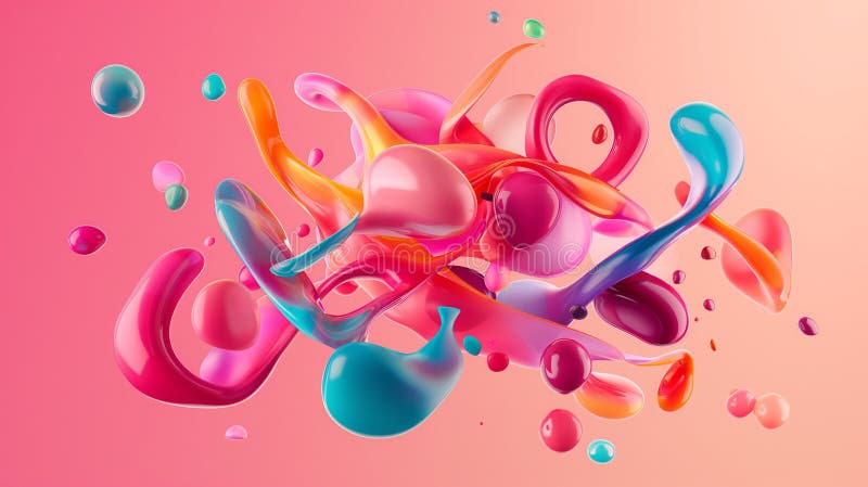 Dynamic Vibrant Splashes of Colorful Liquid Forms Abstract Art Piece ...