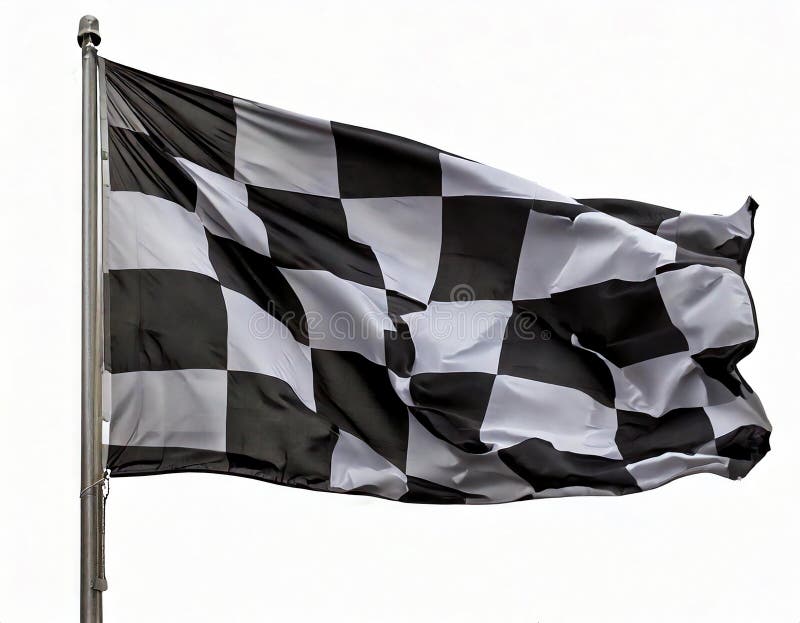 A Dynamic View of a Checkered Flag Waving in the Wind, Symbolizing ...