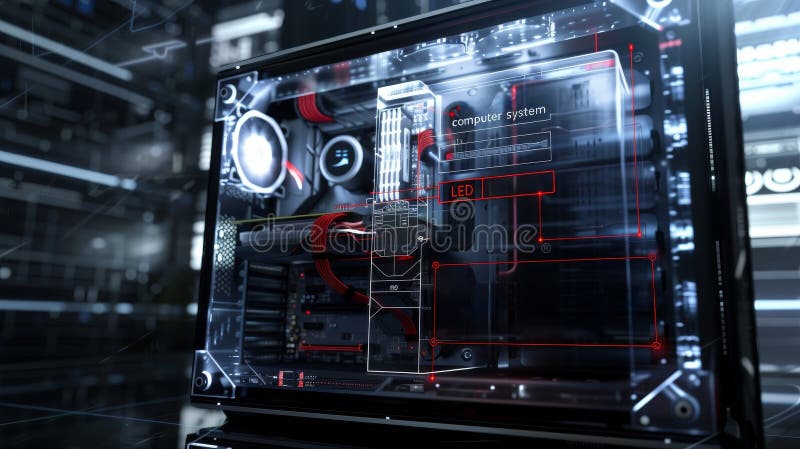 A Dynamic View of a Computer Cooling System with Vibrant Blue and White ...