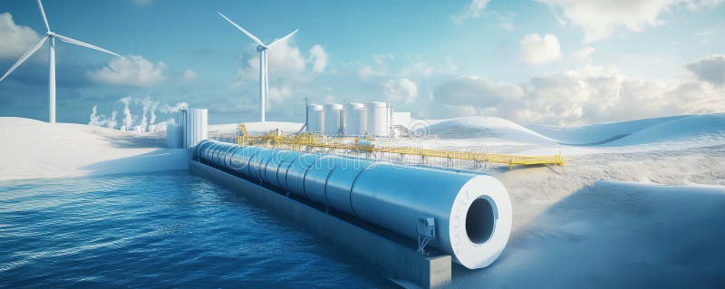 Dynamic View of Hydrogen Pipeline with Wind Turbines and Storage Tanks ...