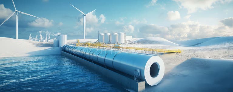 Dynamic View of Hydrogen Pipeline with Wind Turbines and Storage Tanks ...