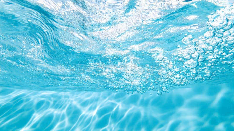 Rippling Water Surface with Raindrops and Bubbles Stock Photo - Image ...