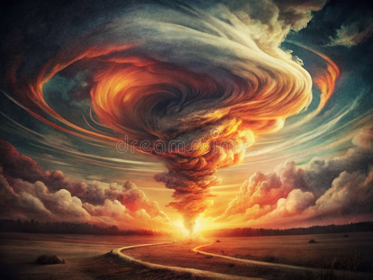 Dynamic Vintage Fire Tornado Animation Background a Whirlwind of ...