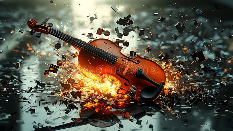Dynamic Violin Explosion a Captivating Display of Music and Energy with ...