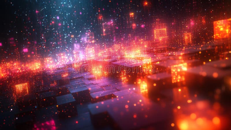 Dynamic Virtual Reality Background with Abstract 3D Shapes and Vibrant ...