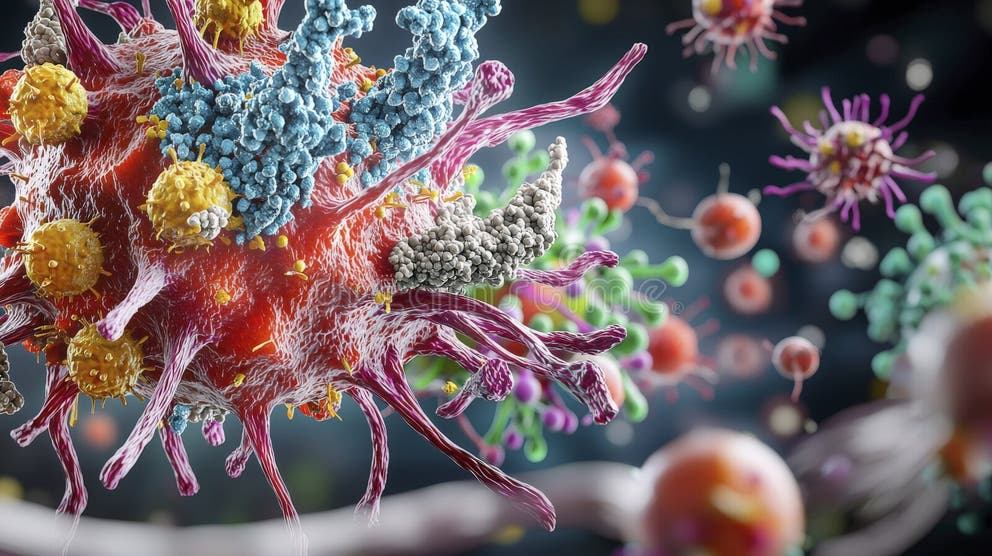 Dynamic Virus Model Visualization Laboratory Setting 3d Render ...