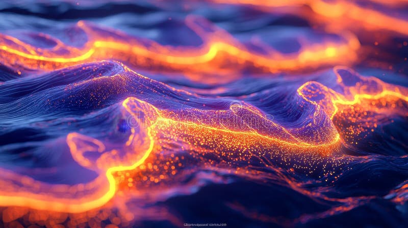 Dynamic Visual of AIGenerated Waves in Motion Stock Illustration ...